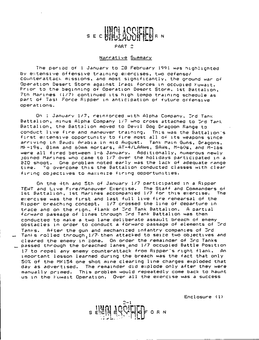 Task Force Ripper Command Chronology